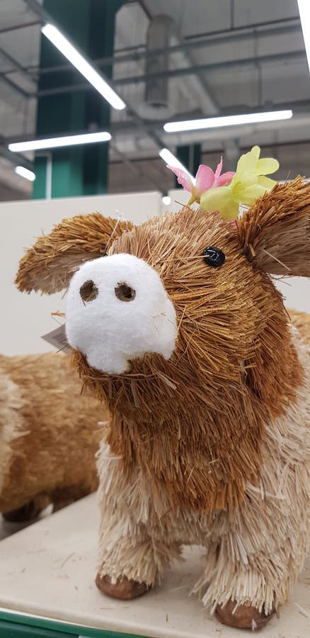 Straw Pig, Toy Interior Items Stock Photo - Image of handmade ...