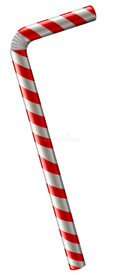 Straw in Red and White Color Stock Vector - Illustration of beverage ...