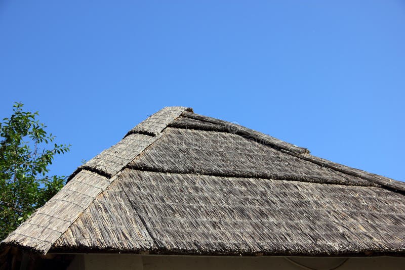 Straw roof. stock image. Image of rural, plants, natural - 25400315