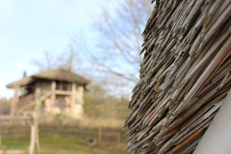 Straw roof stock image. Image of straw, aged, roof, bokeh - 117622479