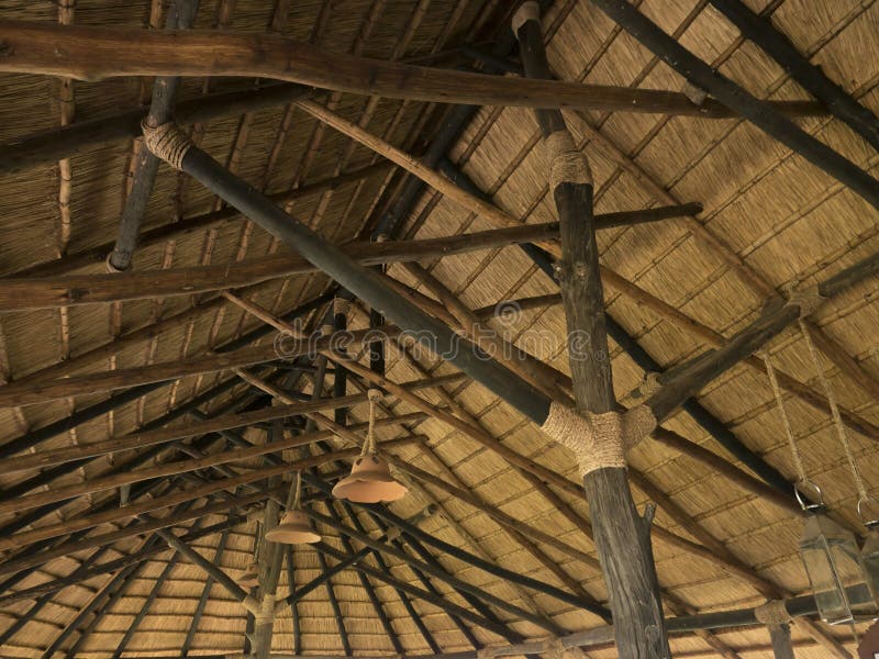 Straw roof stock photo. Image of malawi, wood, inside - 61451096