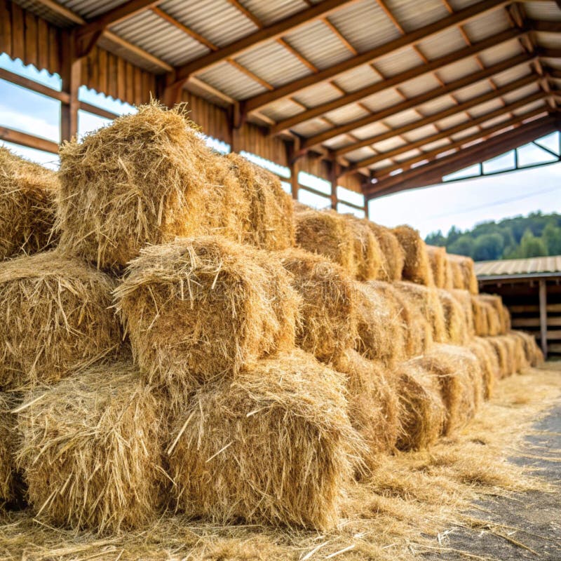 Straw Stack for Animal Feed Stock Illustration - Illustration of ...