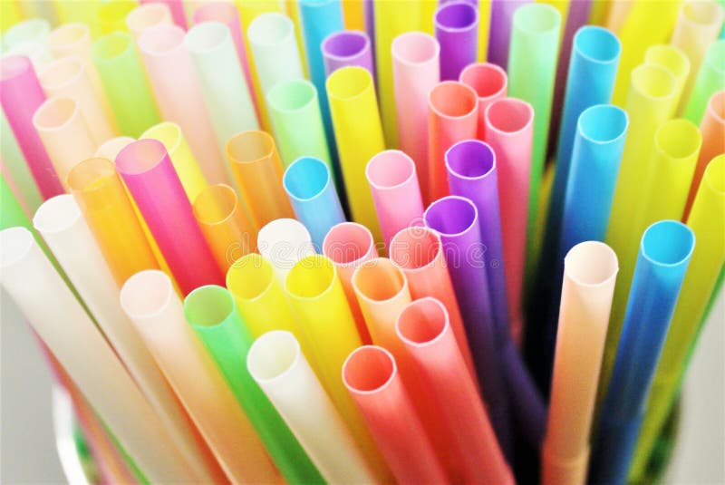 Straw Straws Drinking Plastic Colourful Background Group Object Stock ...
