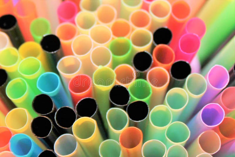 Straw Straws Drinking Plastic Colourful Background Group Object Stock ...