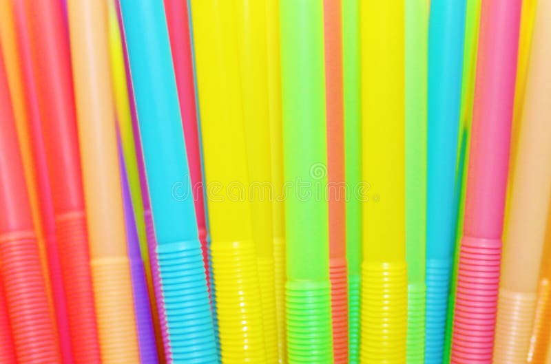 Straw Straws Drinking Plastic Colourful Background Group Object Stock ...