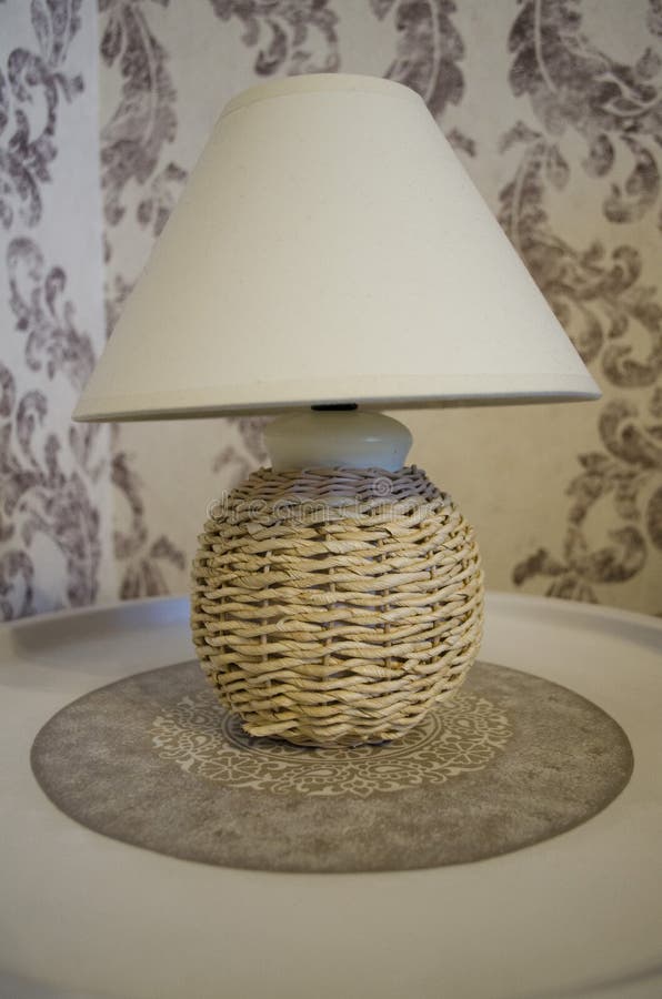 Straw Table and Lamp Shades To Decorate Rooms. Stock Photo - Image of ...