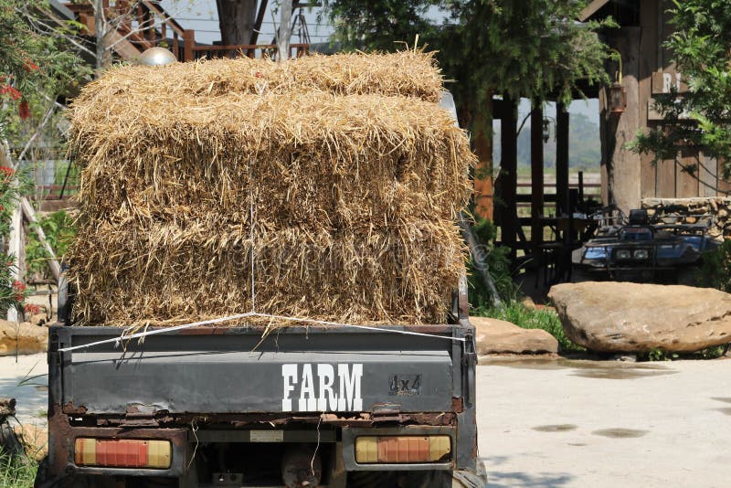 Straw truck on the farm stock photo. Image of countryside - 182052938