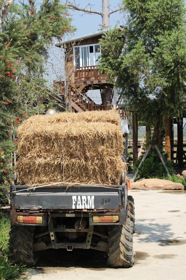 Straw truck on the farm stock image. Image of tire, vehicle - 182052917