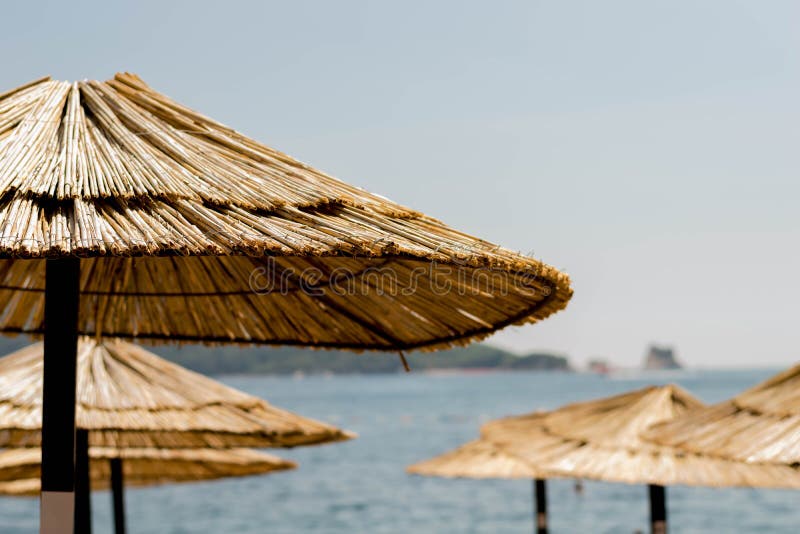 Straw umbrella stock photo. Image of sunshade, journey - 141180730