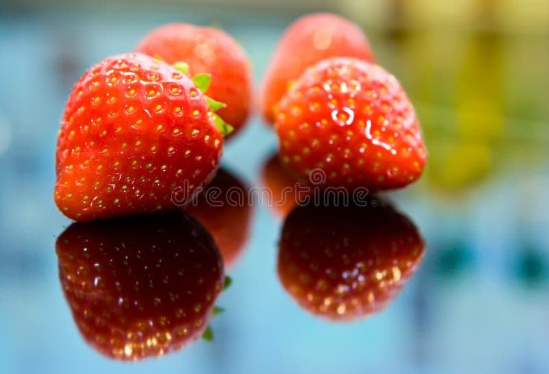 Strawberries stock image. Image of mirror, berry, seeds - 7502827