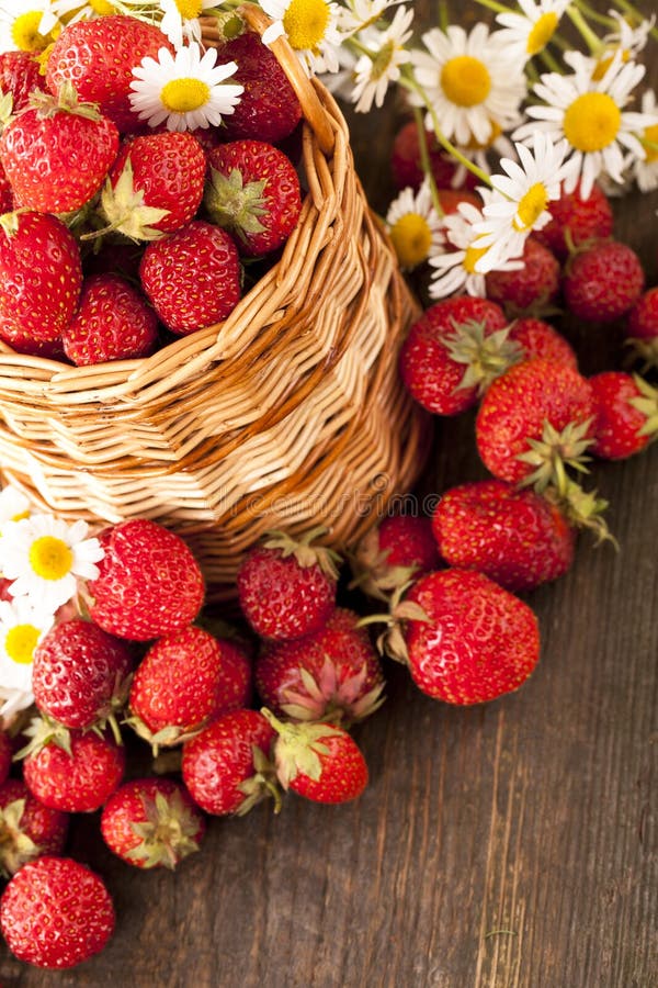 Strawberries in a basket stock image. Image of product - 20083807