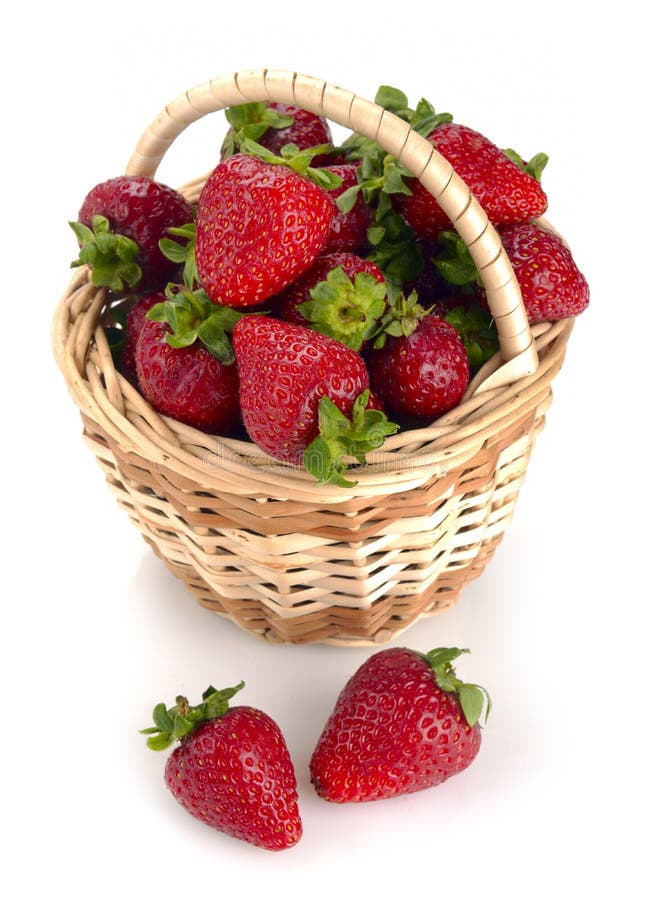 Strawberries in a basket stock photo. Image of basket - 37616584