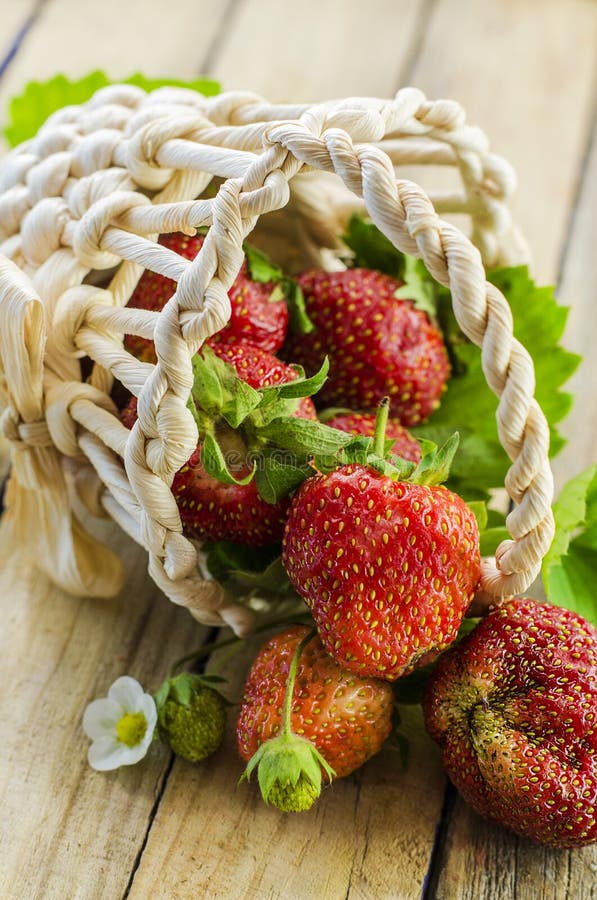 Strawberries in a basket stock image. Image of close - 72857043