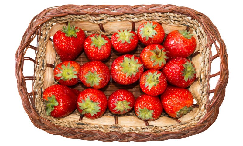 Strawberries in the Basket Isolated Stock Photo - Image of diet, fruits ...