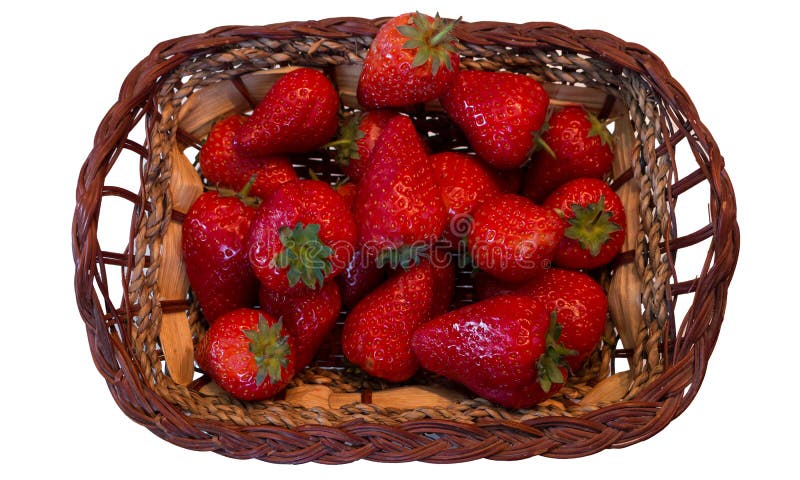 Strawberries in the Basket Isolated Stock Image - Image of diet, full ...