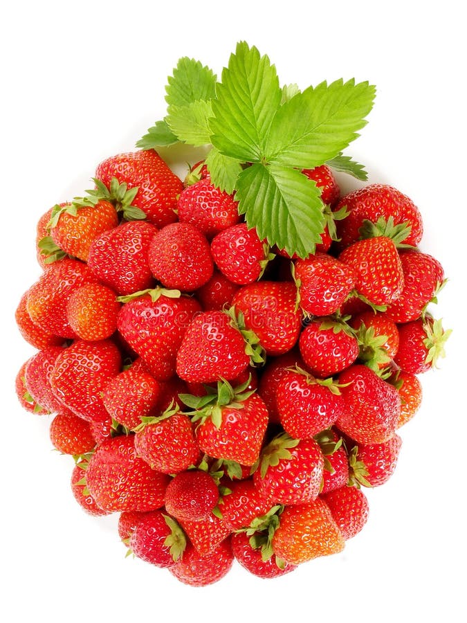 Strawberries in Berry Shape on White Background Stock Image - Image of ...
