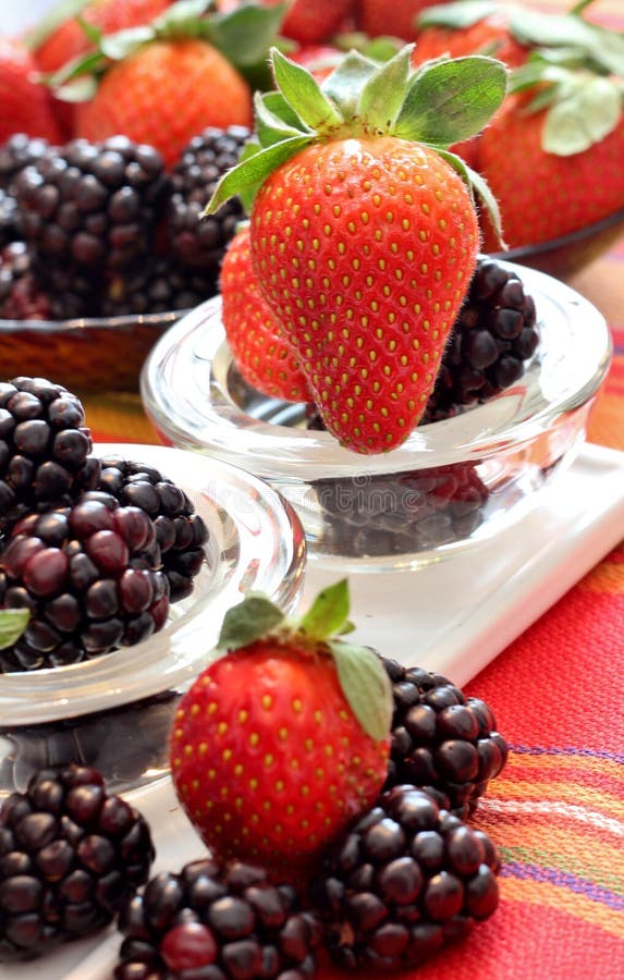 Strawberries and Blackberries Stock Photo - Image of juicy, healthy ...