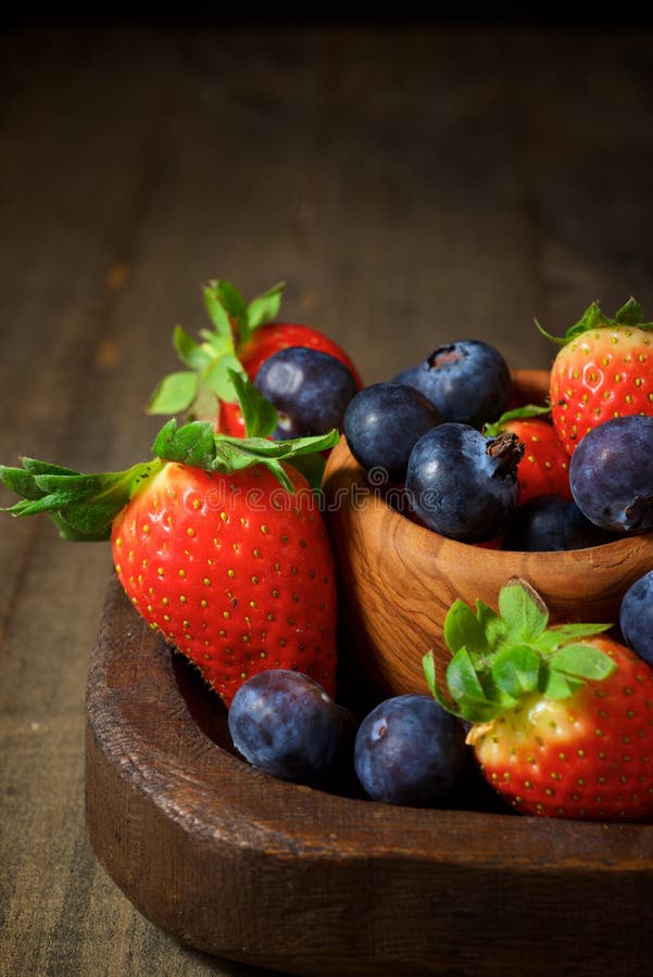 Strawberries and Blueberries Stock Photo - Image of antioxidant, group ...
