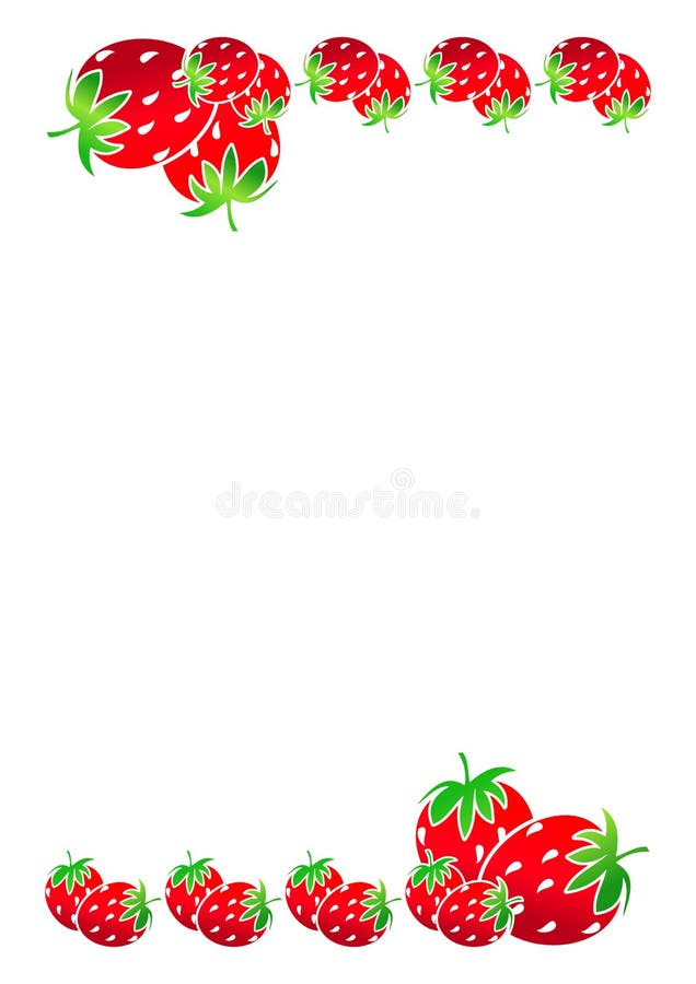 Strawberries Border stock vector. Illustration of spring - 10783873