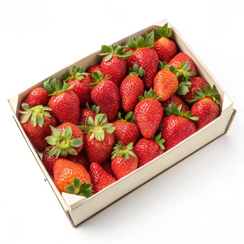 Strawberries in a Box Isolated on Transparent Background Stock ...