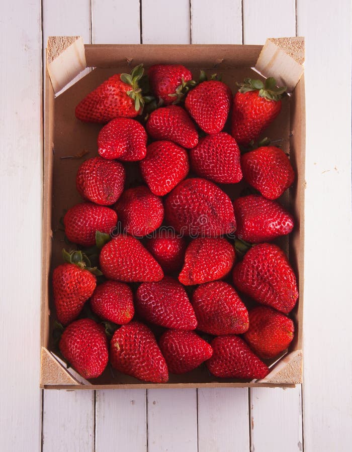 Strawberries in a box stock image. Image of dessert, diet - 39234235