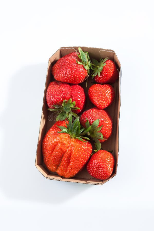Strawberries in Cardboard Punnet Stock Photo - Image of healthy ...