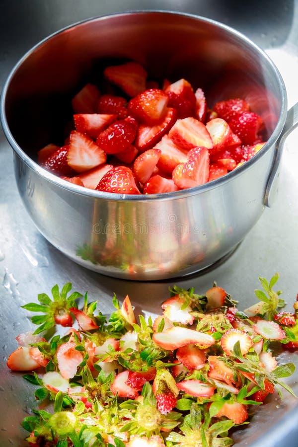 Strawberries Cleaned and Washed Under Running Water Stock Image - Image ...