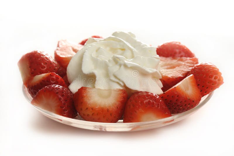 Strawberries with cream stock image. Image of strawberry - 7588429
