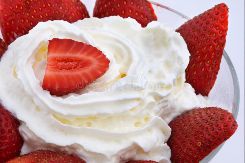 Strawberries with cream stock image. Image of hydrate, desire - 799275