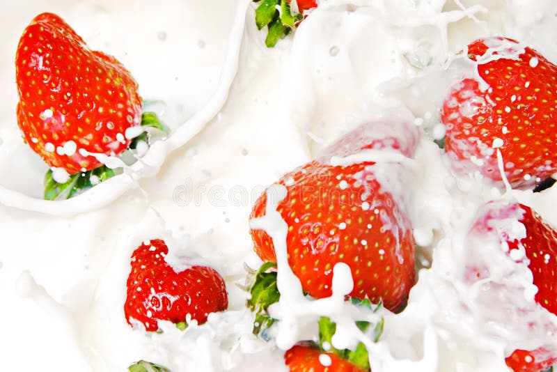 Strawberries & cream stock image. Image of macro, design - 9766811