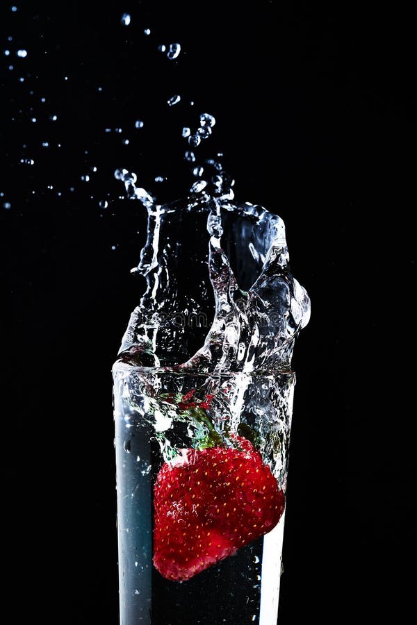 Fall into a glass of water stock photo. Image of bottle - 239426084