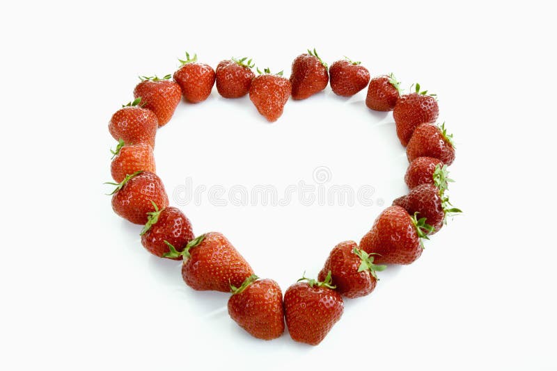 Strawberries Forming Heart Shape on White Stock Image - Image of fruits ...