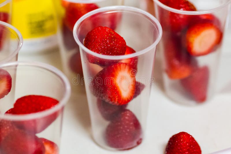 Strawberries in Glasses Prepared for Break Time Stock Image - Image of ...