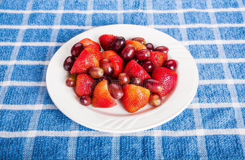 Strawberries and Grapes stock image. Image of tasty, strawberries ...