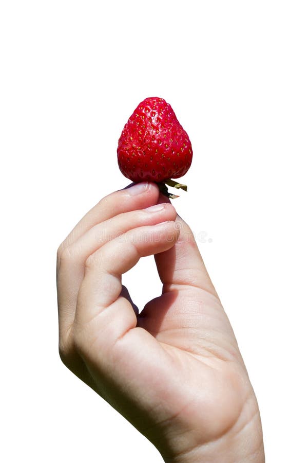 Strawberries in the Hands of a Child Stock Photo - Image of tasty ...