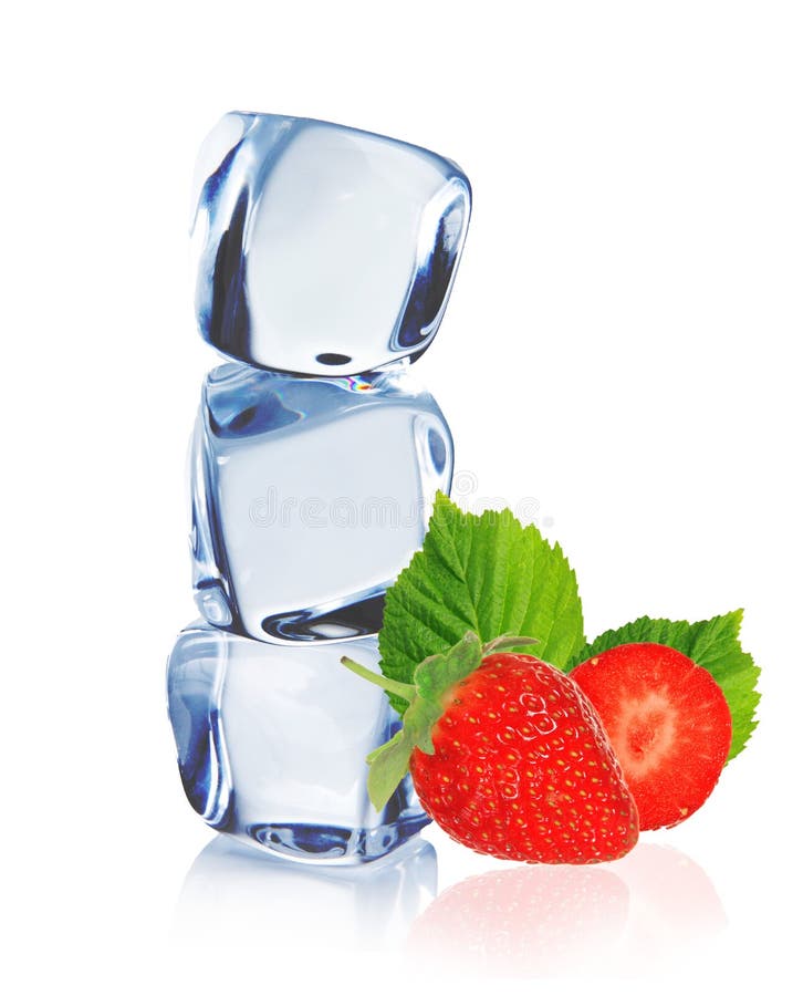 Strawberries with Ice Cubes Stock Photo - Image of food, color: 25702242