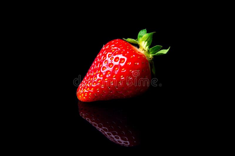Strawberries Isolated on Black Background Stock Image - Image of ...