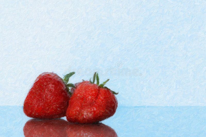 Strawberries Isolated. Strawberry with Leaf Isolate. Two Whole ...