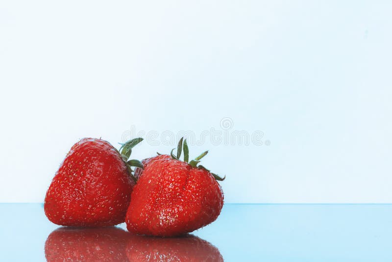 Strawberries Isolated. Strawberry with Leaf Isolate. Two Whole ...