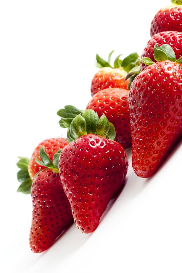 Strawberries Isolated on White Stock Image - Image of strawberries ...