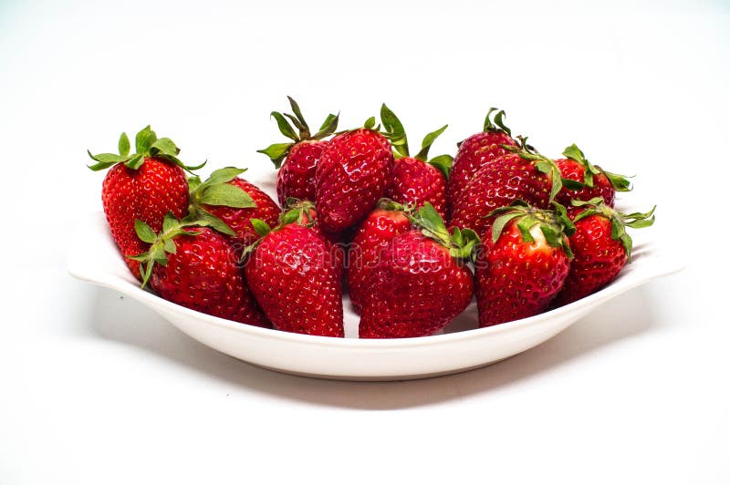 Strawberries, Isolated, White Background Stock Image - Image of sweet ...