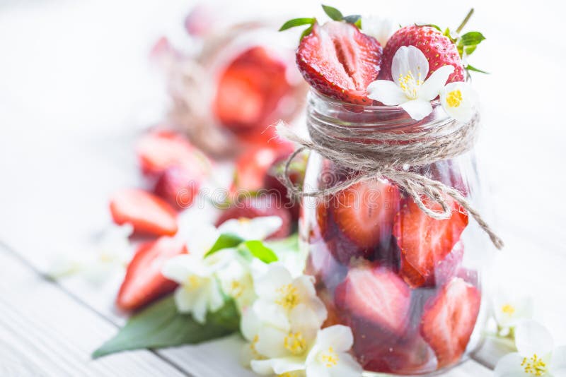 Strawberries in a jar stock photo. Image of healthy - 117378946