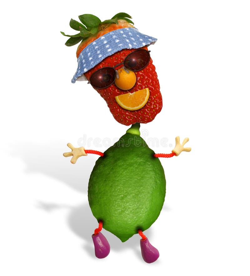 Strawberries and lime man stock photo. Image of healthy - 2460680