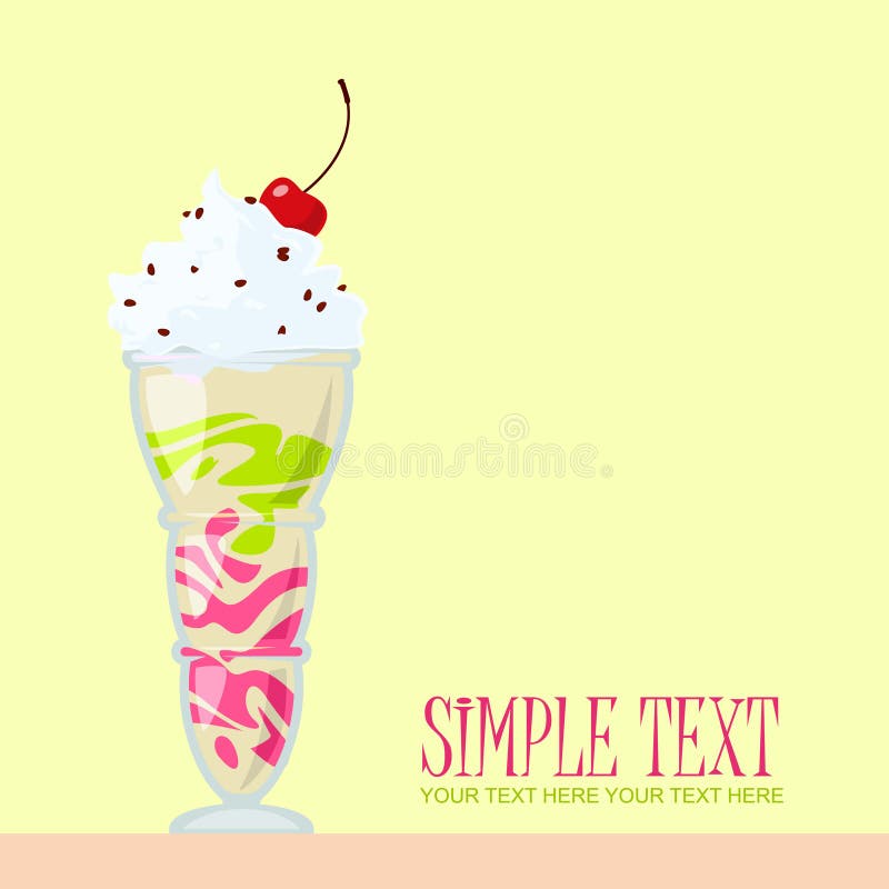 Strawberries Milkshake with Cherry. Stock Illustration - Illustration ...