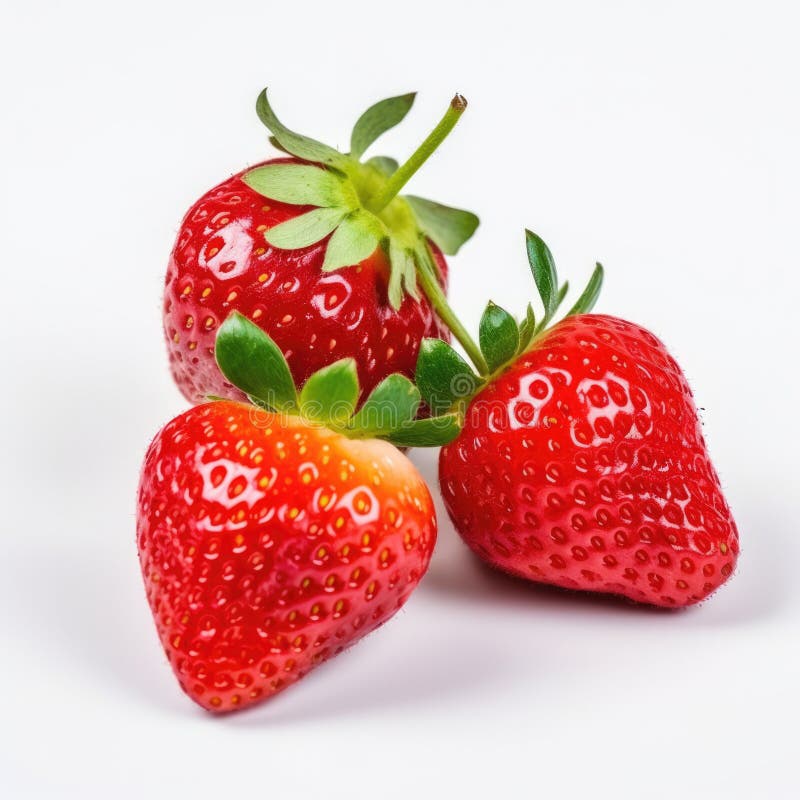 Strawberries on Plain White Background - Product Photography Stock Illustration - Illustration ...