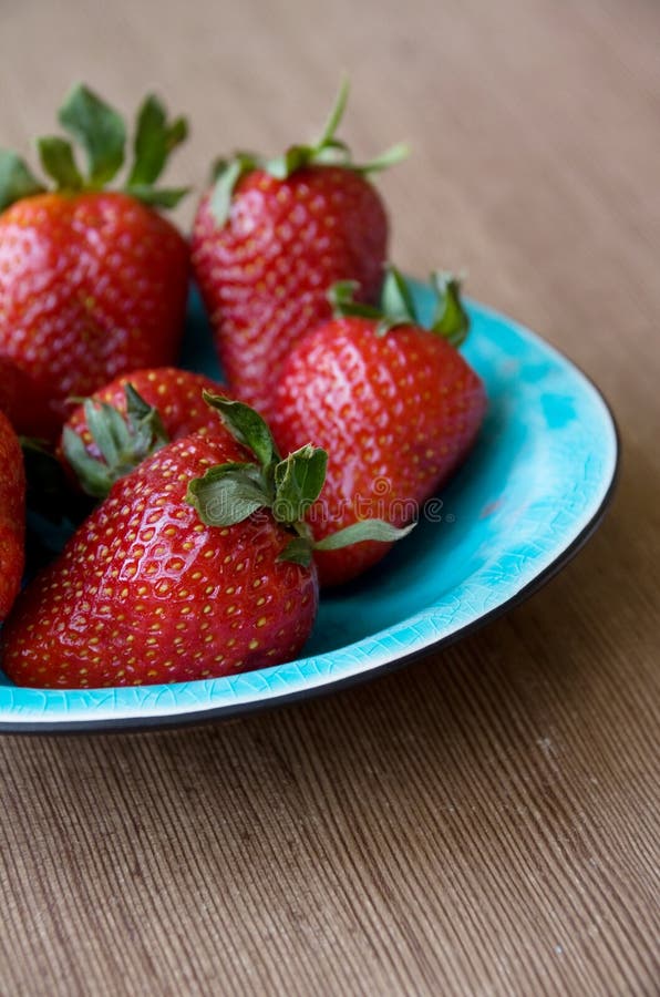 Strawberries on Plate stock image. Image of fruit, snack - 19835053