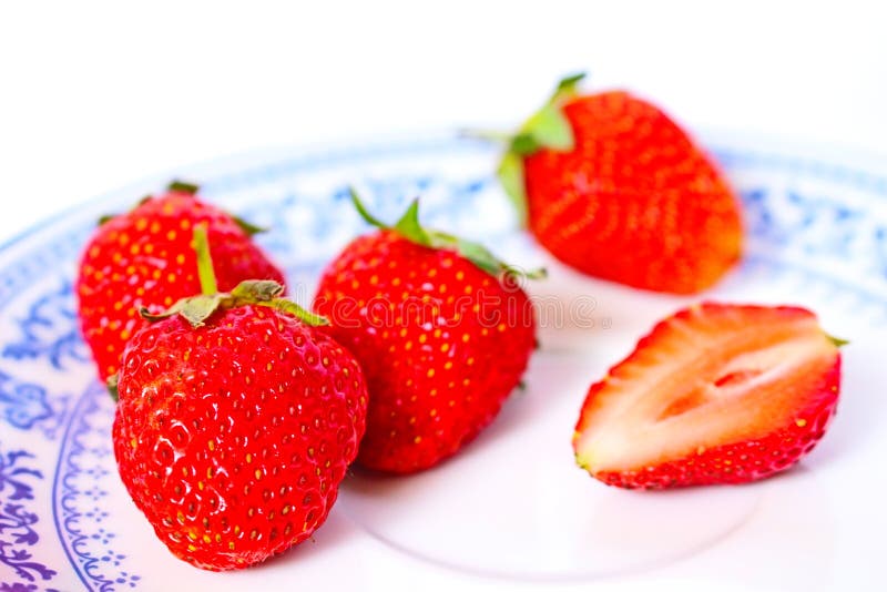 Strawberries on plate stock image. Image of colorful - 38847545