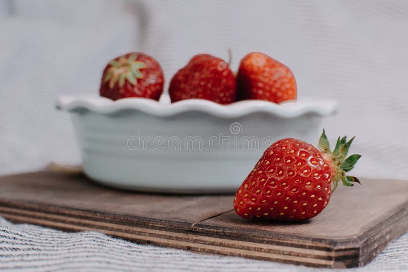 Strawberries in a Plate. Summer Concept Stock Photo - Image of snack ...