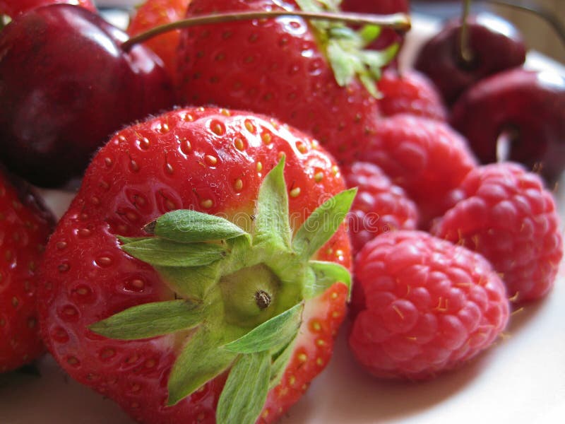 Strawberries and Raspberries Stock Image - Image of strawberries ...
