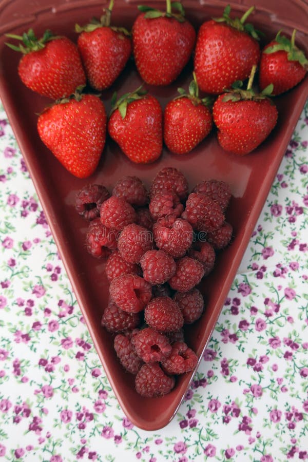 Strawberries and Raspberries Stock Image - Image of background ...